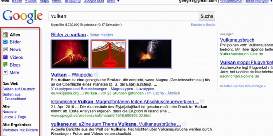 Erweiterte Ergebnisliste: Neues Google-Layout - taz.de