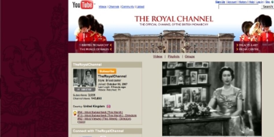 Elisabeth II. eröffnet "Royal Channel": Online-Queen auf YouTube - taz.de